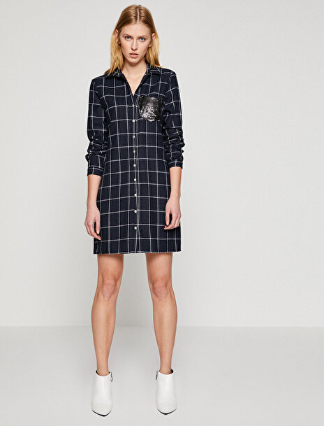 Koton Ole Genç Kız Kareli Elbise