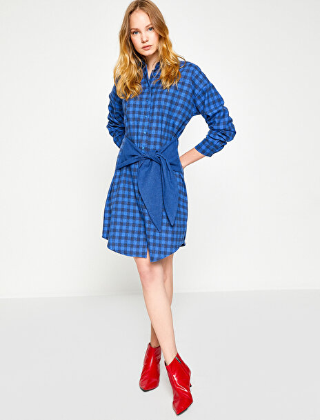 Koton Kadın Kareli Elbise