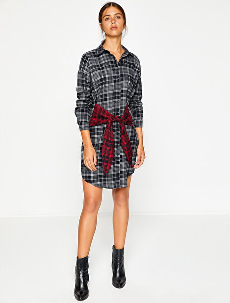 Koton Kadın Kareli Elbise