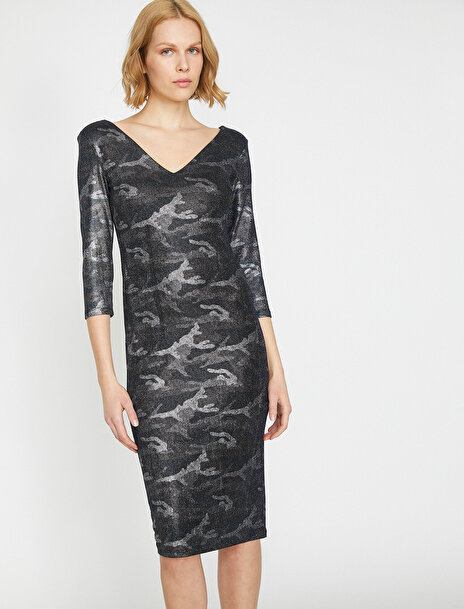 Koton Kadın Kamuflaj Desenli Elbise