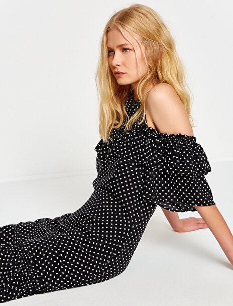 Koton Kadın Puantiye Detaylı Elbise