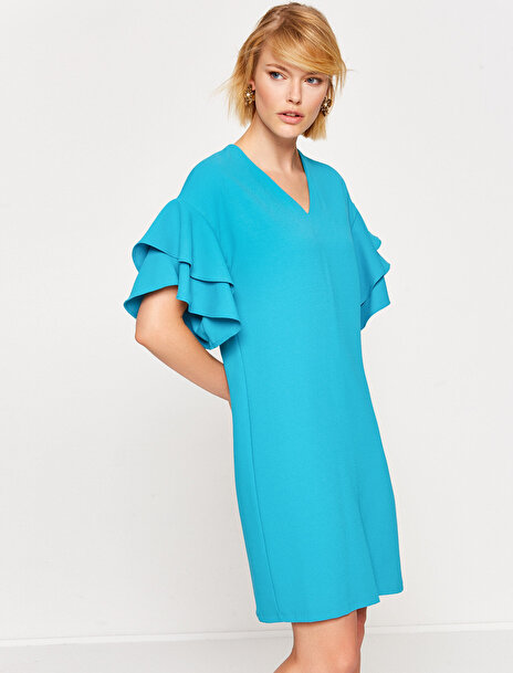 Koton Kadın Fırfır Detaylı Elbise