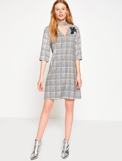 Koton Kadın Kareli Elbise