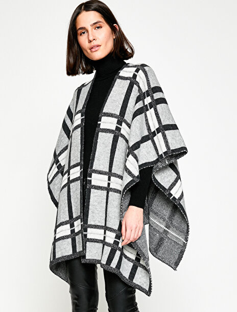 Koton Kadın Kareli Triko Panço Koton Kadın Kareli Triko Panço