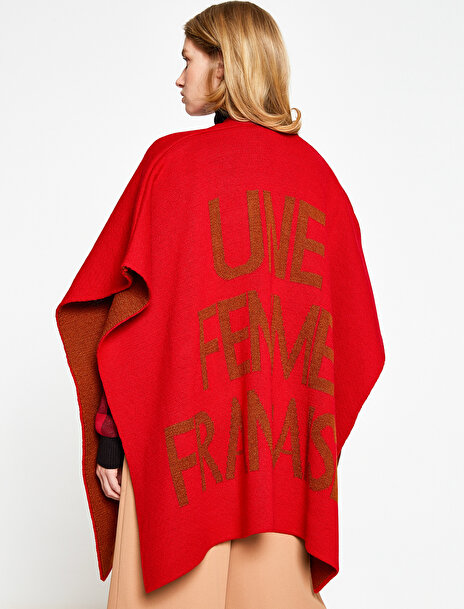 Koton Kadın Sloganlı Triko Panço Koton Kadın Sloganlı Triko Panço