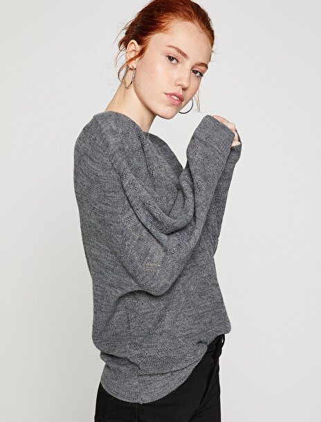 Koton Kadın Desenli Triko Kazak