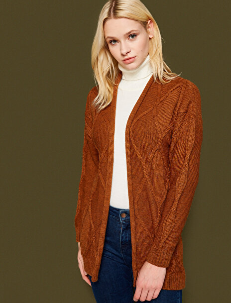 Koton Kadın Örgülü Triko Hırka