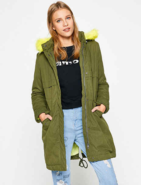 Koton Kadın Suni Kürk Detaylı Parka