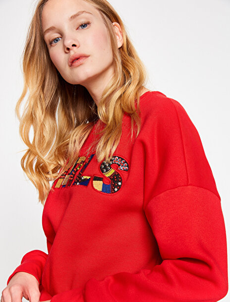 Koton Kadın Boncuk Detaylı Sweatshirt