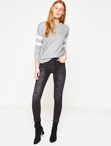 Koton Ole Genç Kız Eve Slim Jean - Yüksek Bel Normal Kesim Hafif Düz Paça Pantolon