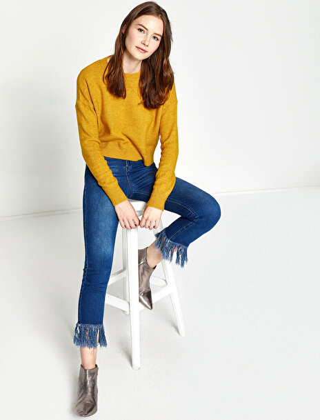 Koton Ole Genç Kız Carmen Jean - Yüksek Bel Dar Kesim Dar Paça Pantolon