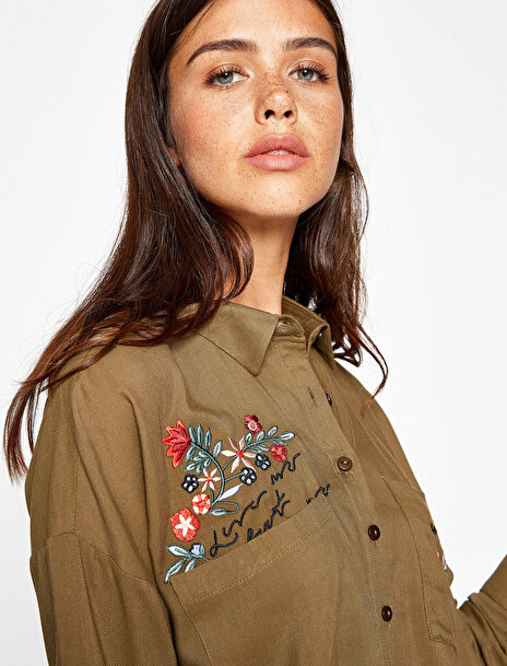 Koton Ole Genç Kız İşlemeli Gömlek