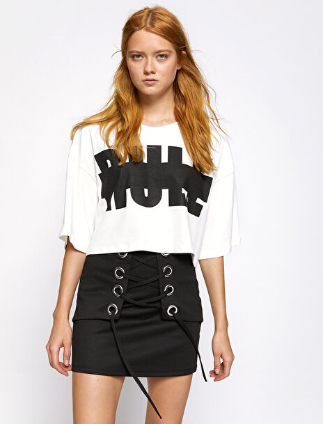 Koton Kadın Kuş Gözü Detaylı Etek