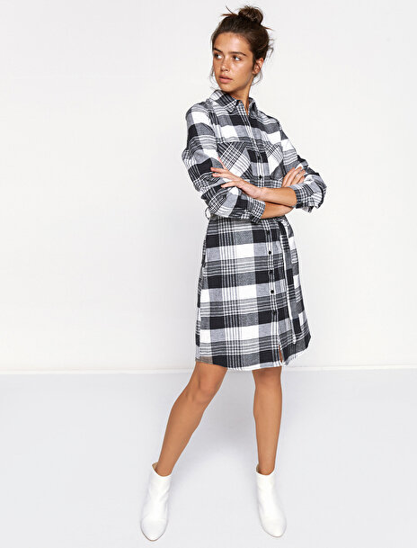 Koton Kadın Kareli Elbise