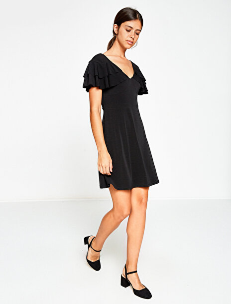 Koton Kadın Fırfır Detaylı Elbise