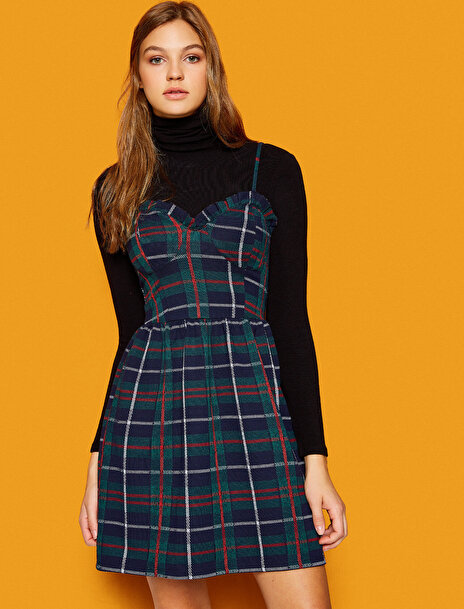 Koton Kadın Kareli Elbise