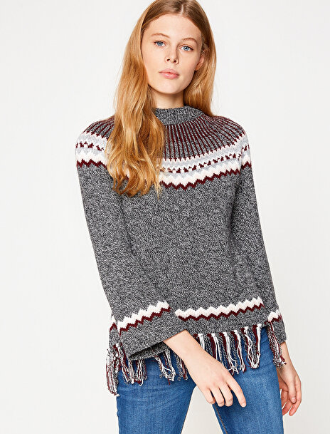 Koton Ole Genç Kız Püskül Detaylı Triko Tunik