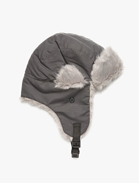 Koton Erkek Suni Kürk Detaylı Şapka