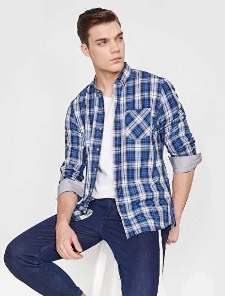 Koton Erkek Uzun Kollu Kareli Gömlek