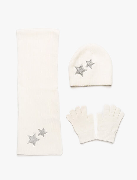 Koton Kız Çocuk Yıldız Detaylı Bere Seti