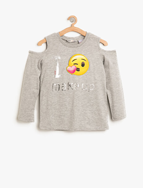 Koton Kız Çocuk Omuz Detaylı T-Shirt