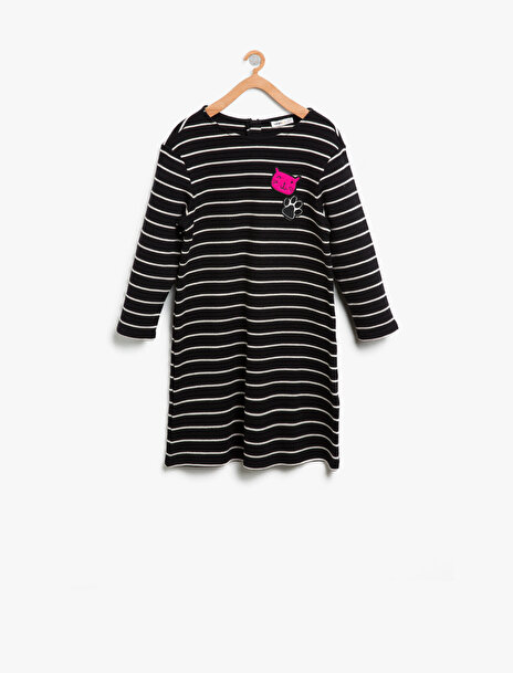 Koton Kız Çocuk Aplike Detaylı Elbise