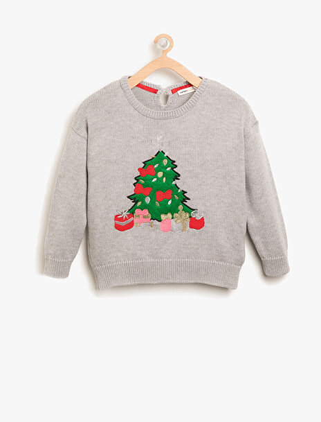 Koton Kız Çocuk Yılbaşı Temalı Triko Kazak