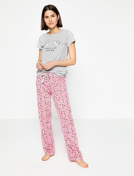 Koton Kadın Desenli Pijama Seti
