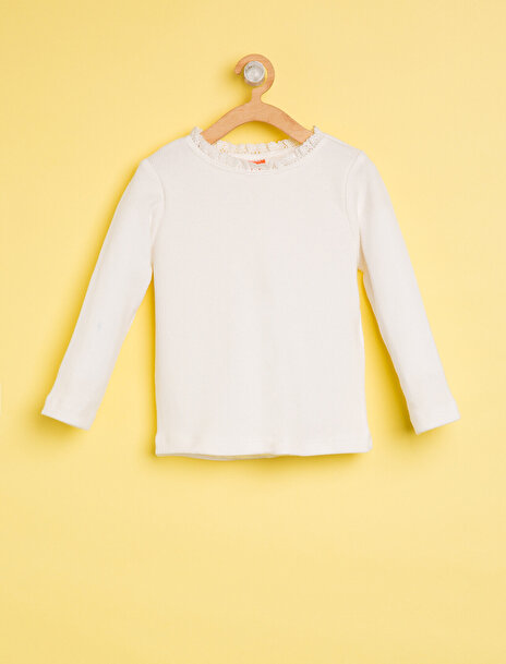 Koton Kız Çocuk Fırfır Detaylı T-Shirt