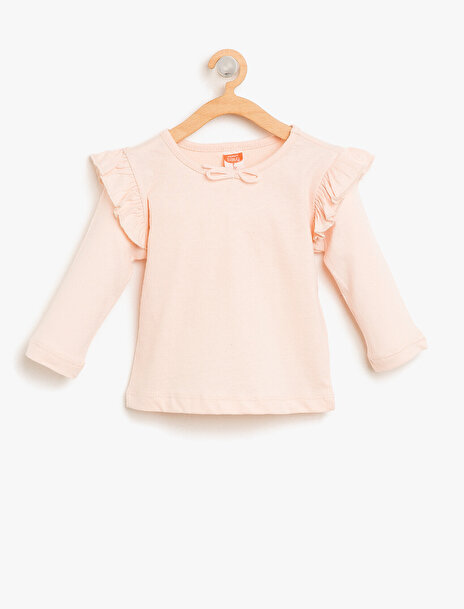 Koton Kız Çocuk Fırfır Detaylı T-Shirt
