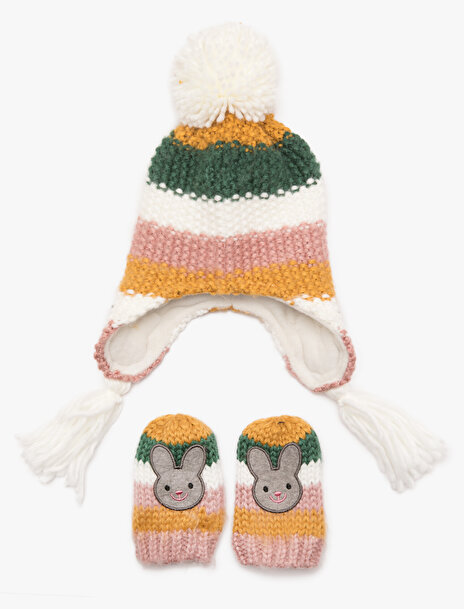 Koton Kız Çocuk Ponpon Detaylı Bere Seti