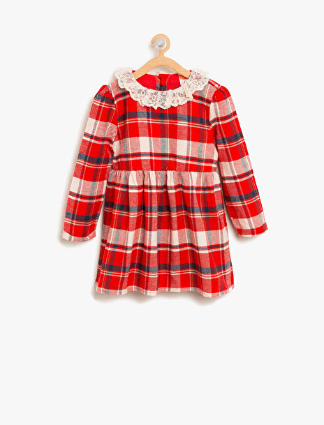 Koton Kız Çocuk Kareli Elbise