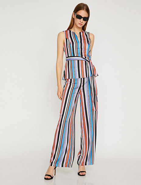 Koton Kadın Renk Bloklu Pantolon Koton Kadın Renk Bloklu Pantolon