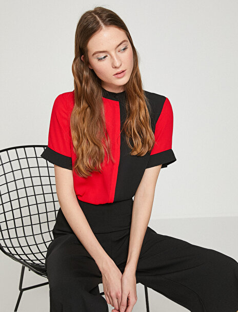 Koton Kadın Renk Bloklu Gömlek