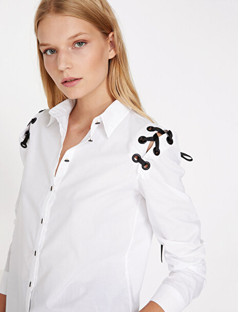 Koton Kadın Kuş Gözü Detaylı Gömlek