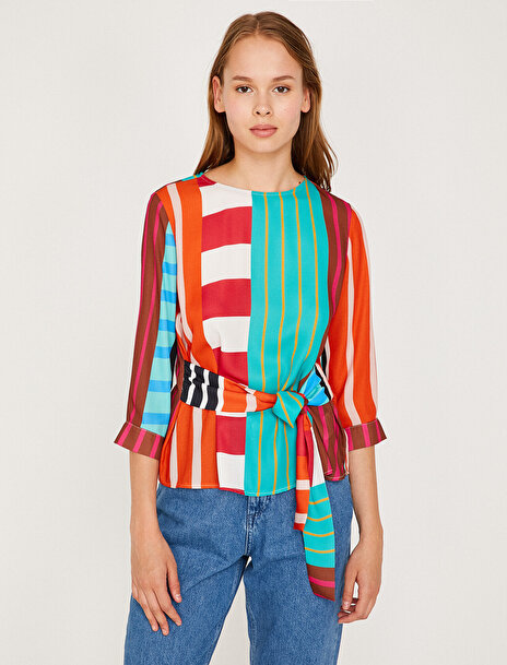 Koton Kadın Renk Bloklu Bluz