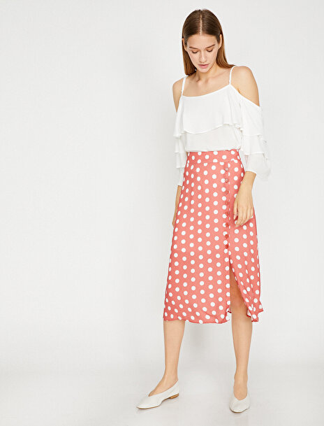 Koton Kadın Puantiye Detayı Etek