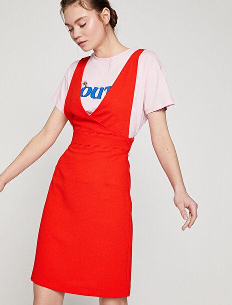 Koton Kadın Sırt Detaylı Askılı Elbise