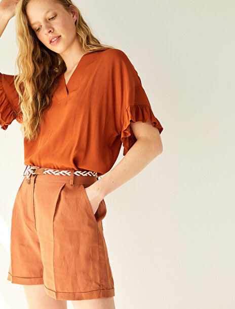 Koton Kadın Kemer Detaylı Şort