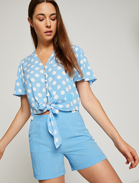 Koton Kadın Pöti Kare Şort Koton Kadın Pöti Kare Şort