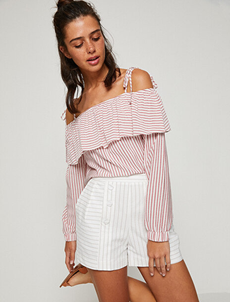 Koton Kadın Çizgili Şort