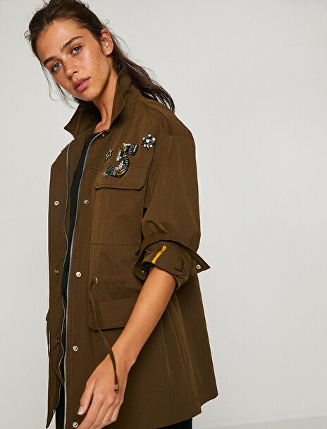 Koton Kadın Taş Detaylı Parka