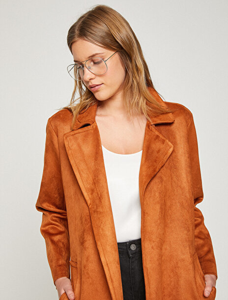 Koton Kadın Süet Görünümlü Trençkot