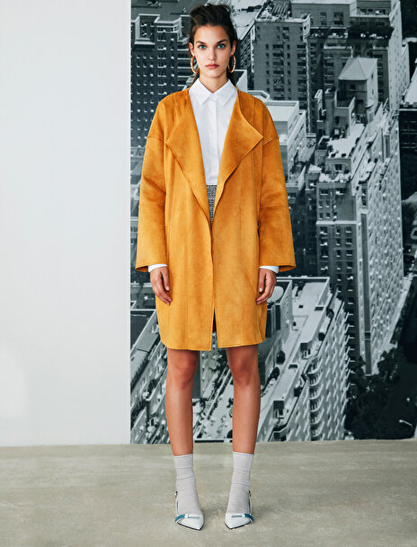 Koton Kadın Süet Görünümlü Trençkot