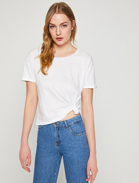 Koton Kadın Bisiklet Yaka T-Shirt