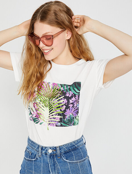 Koton Kadın Desenli T-Shirt