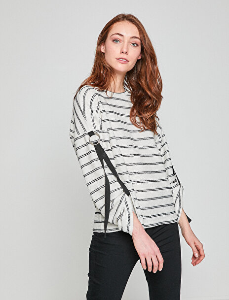 Koton Kadın Çizgili Sweatshirt