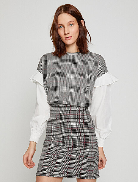 Koton Kadın Kareli Kazak