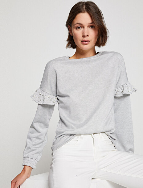 Koton Kadın İnci Detaylı Sweatshirt