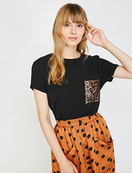 Koton Kadın Pul Detaylı T-Shirt